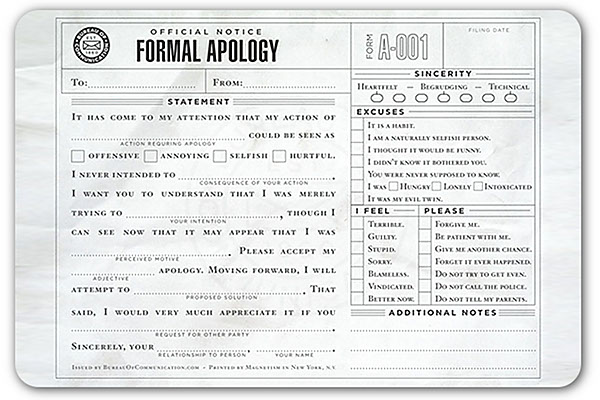 Apologies, Non-Apologies, Fauxpologies, Conditional Apologies & Past ...